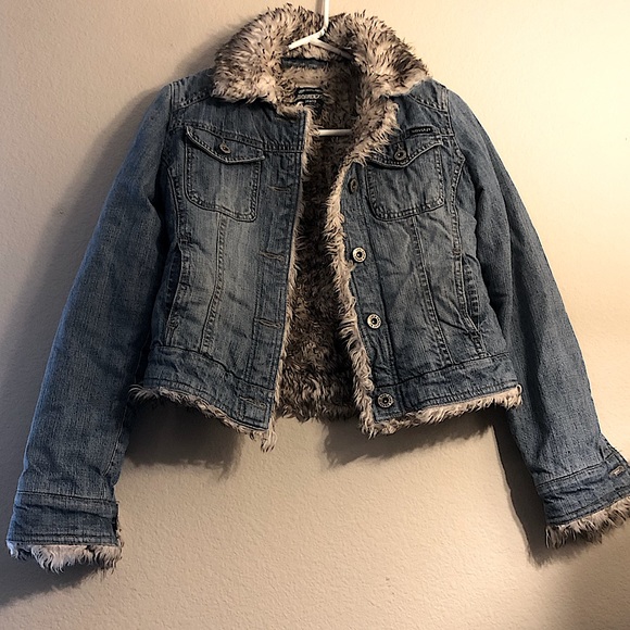 Squeeze | Jackets & Coats | Squeeze Jeans Jacket With Fake Fur | Poshmark
